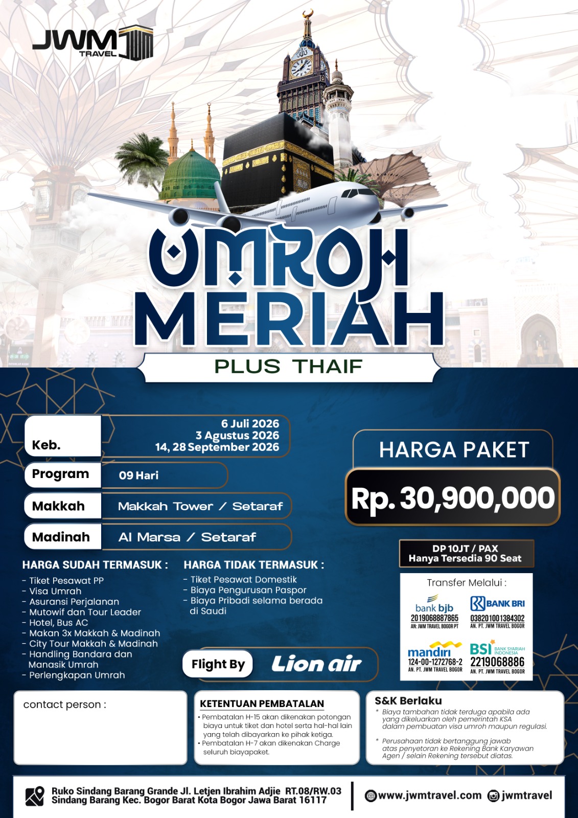 JWM Travel - Comfort with us. - Paket Umroh Lokasi Jakarta